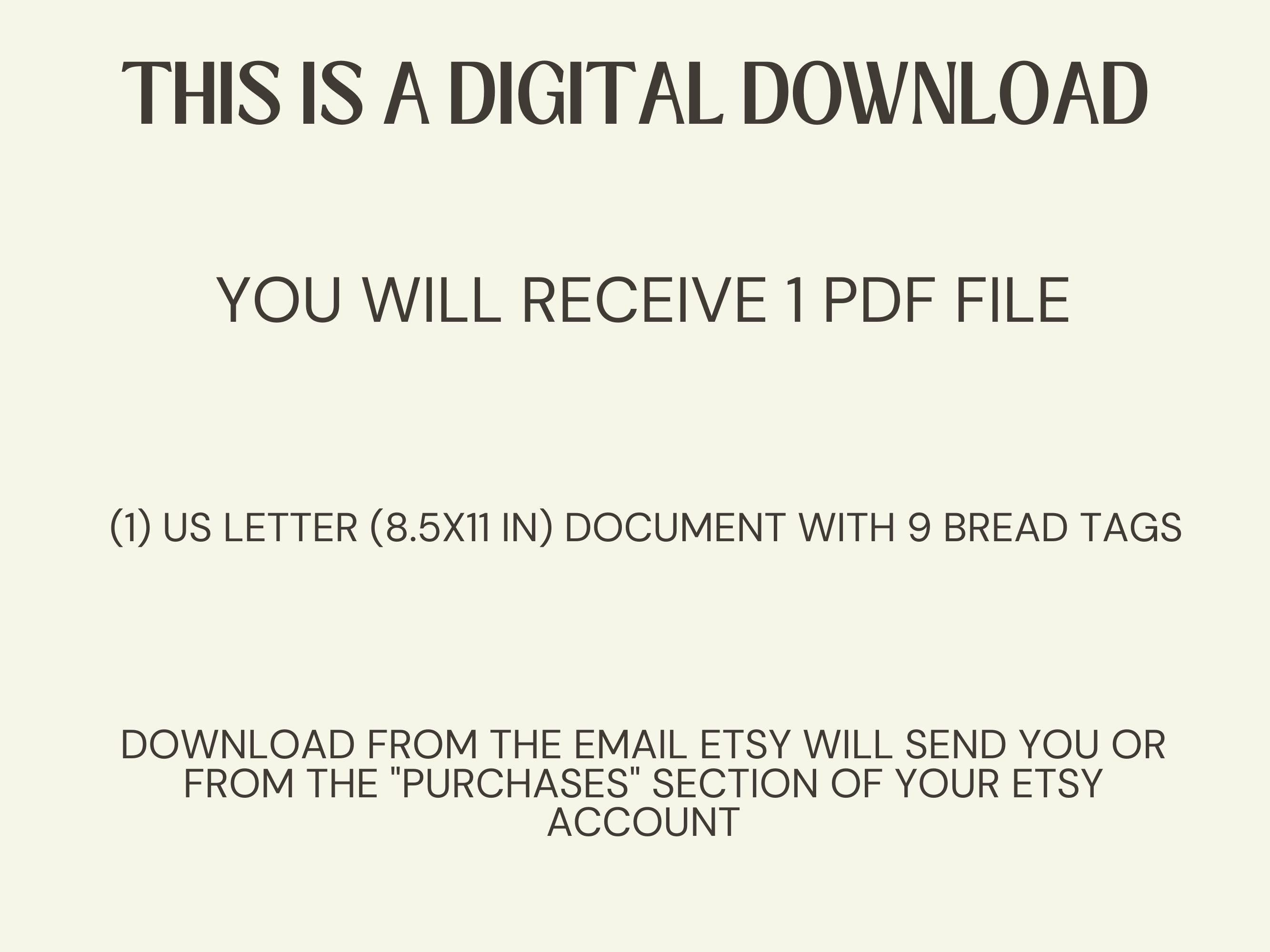 Sourdough Bread Gift Tags Printable Fresh Sourdough Bread Tags Bread ...