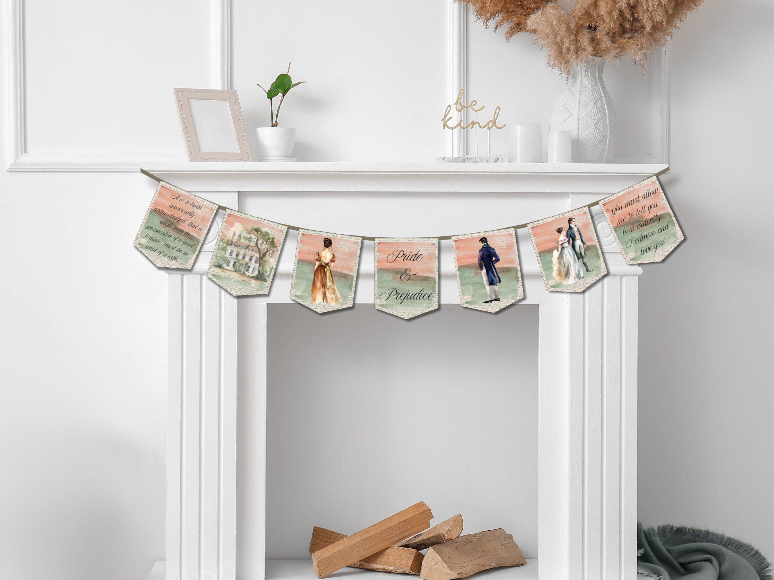 Pride and Prejudice Garland Printable Jane Austen Party Garland Pride ...