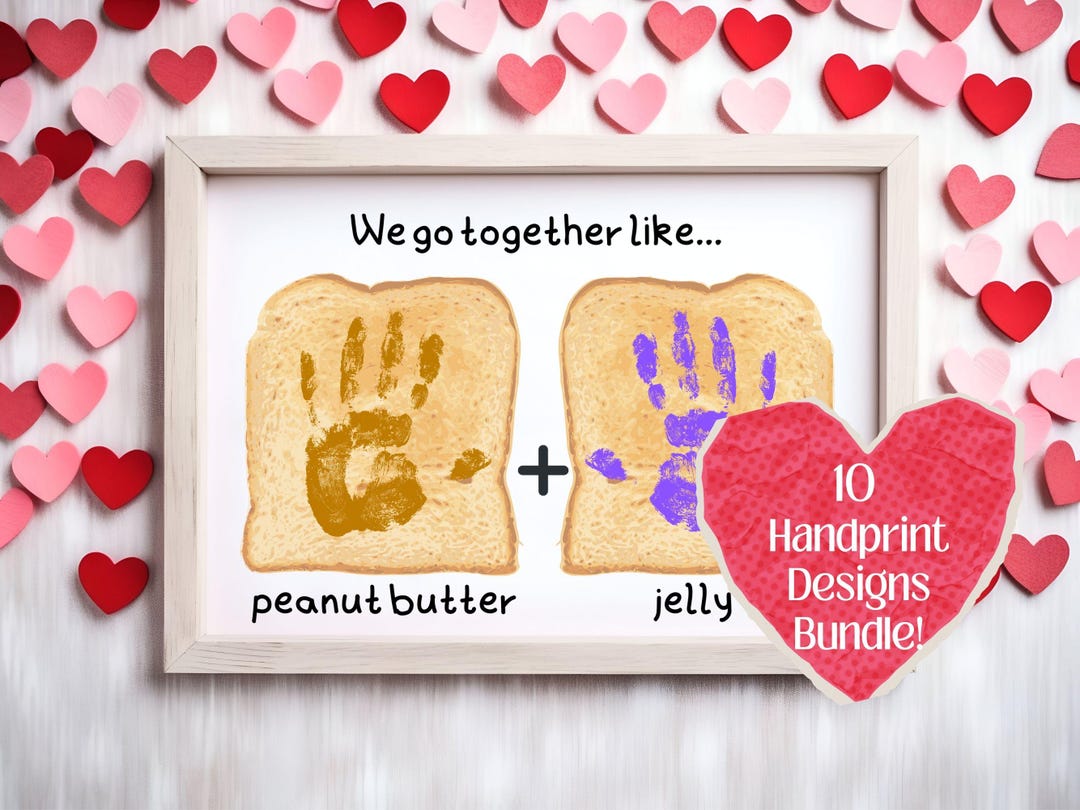 Valentine Handprint Art Printable Bundle Toddler Valentine Craft Baby ...