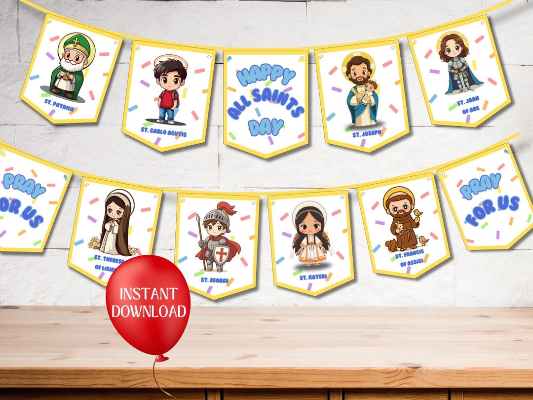 All Saints Day Banner All Saints Day Party Decor Catholic Saints Banner ...