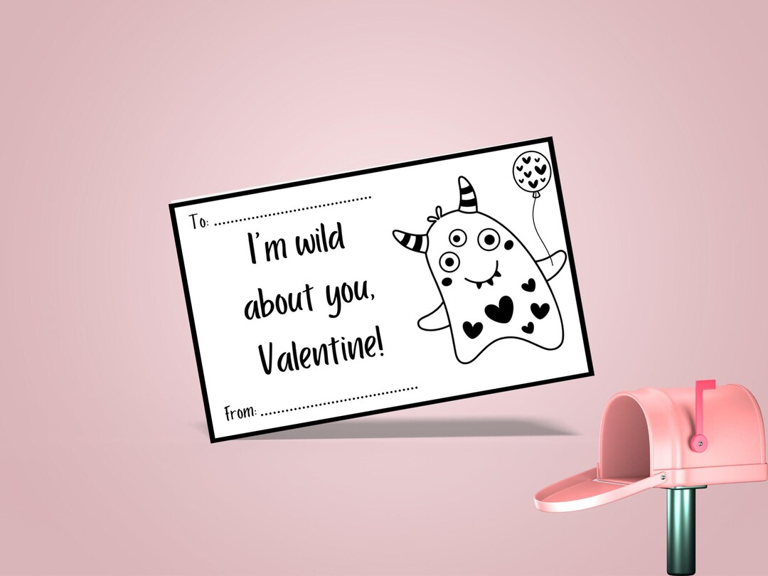 Classroom Valentines Monsters Printable Valentine Cards Valentines Day ...