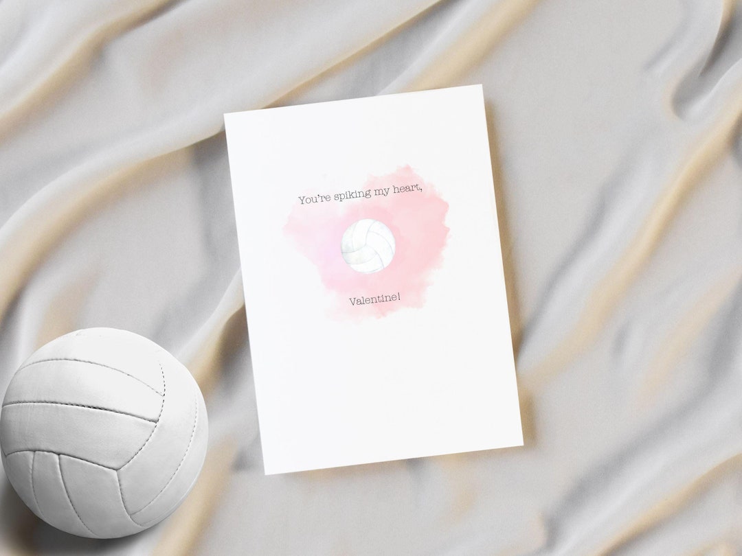 Volleyball Valentines Day Card Sports Valentine Card Printable - Etsy