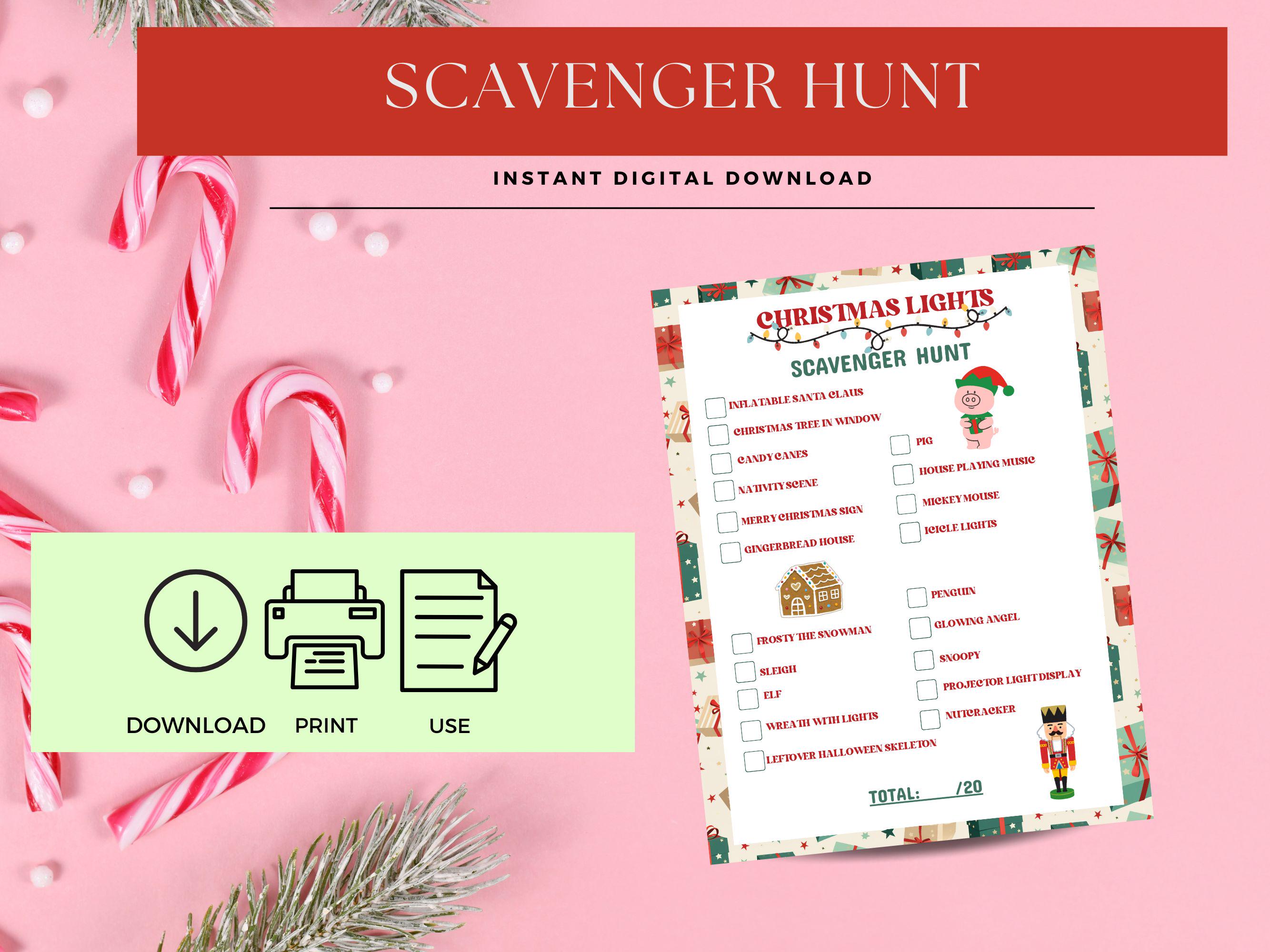 Christmas Scavenger Hunt Holiday Scavenger Hunt for Families Christmas ...