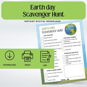 Earth Day Printable Scavenger Hunt Earth Day Scavenger Hunt Printable ...