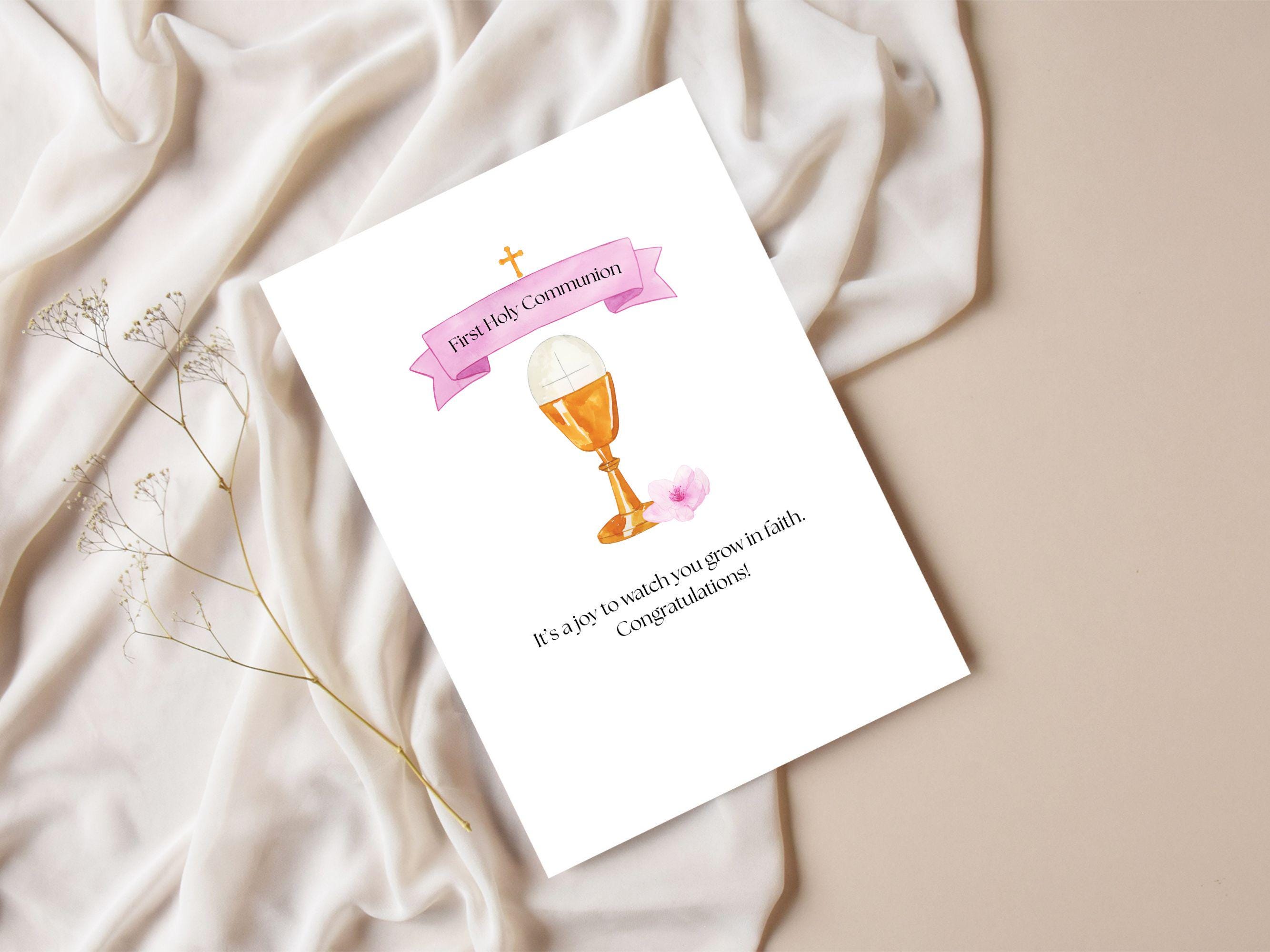 First Communion Card Girl First Communion Printable First Communion ...