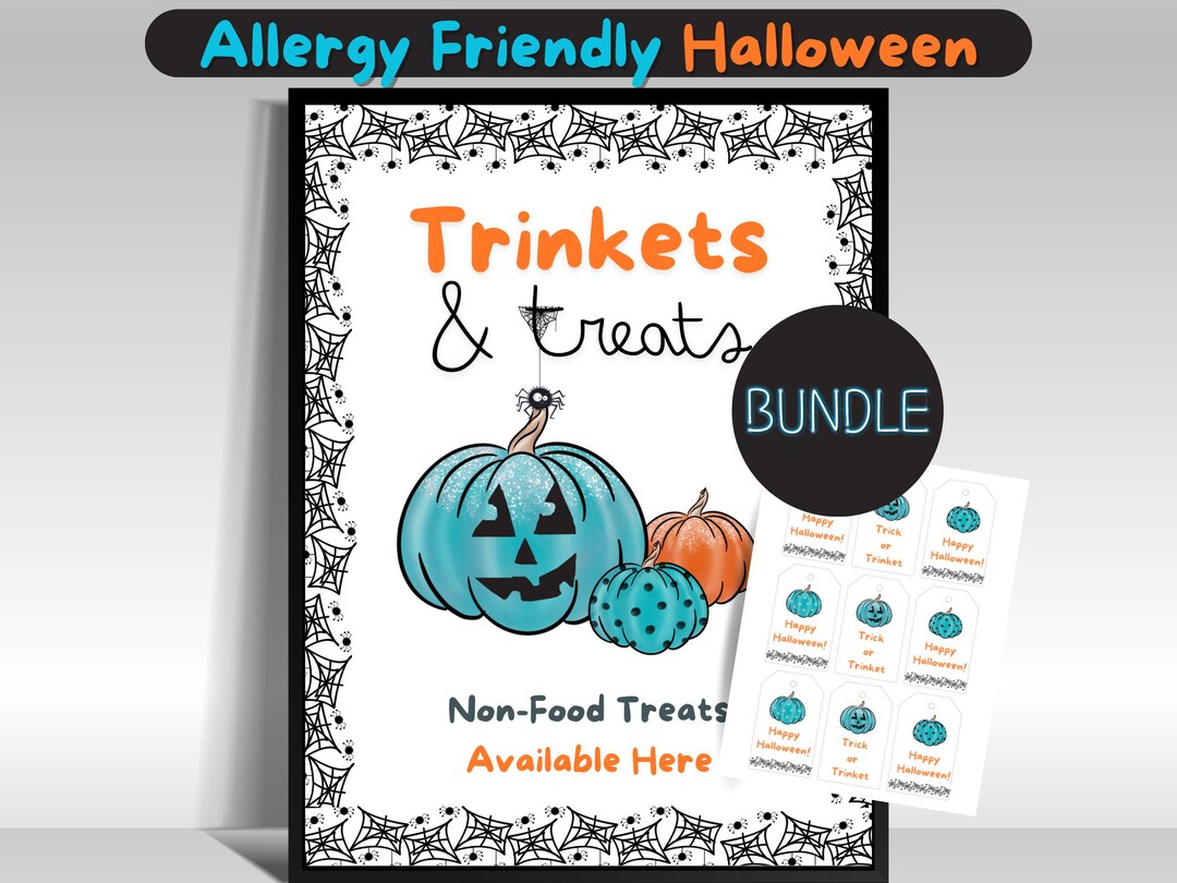Halloween Allergy Friendly Printable Sign and Treat Bag Tags Non Food ...