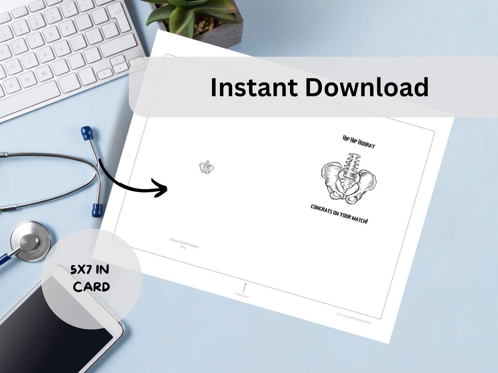 Orthopedic Residency Match Day Printable Greeting Card Medical Student ...