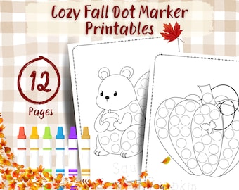 Fall Dot Marker Printable, Fall Do a Dot Activity, Dot Marker Coloring ...