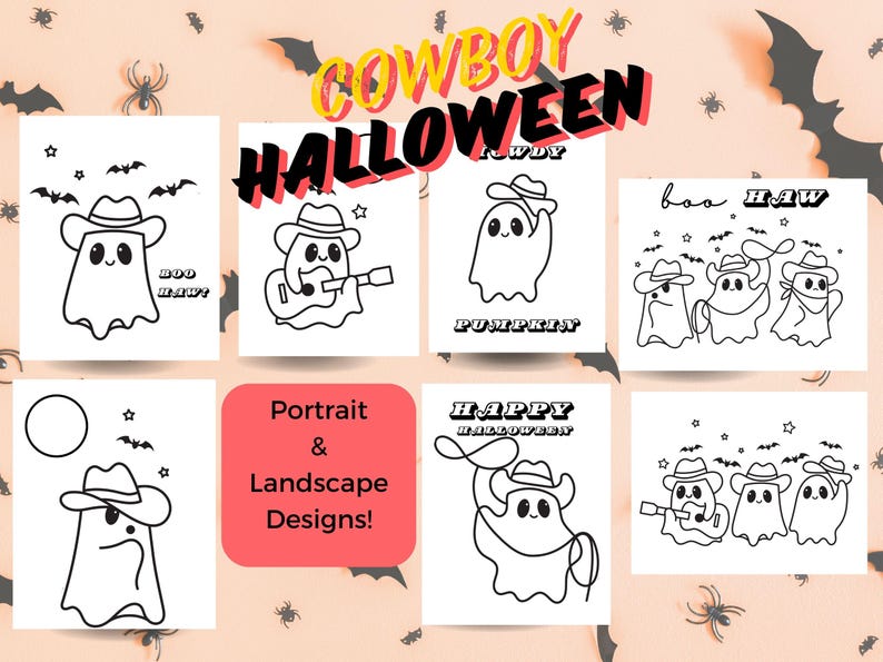Halloween Cowboy Ghost Coloring Pages Western Halloween Printables Fun ...