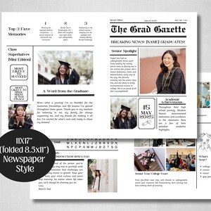Graduation Newspaper Printable Graduation Announcement Newspaper ...