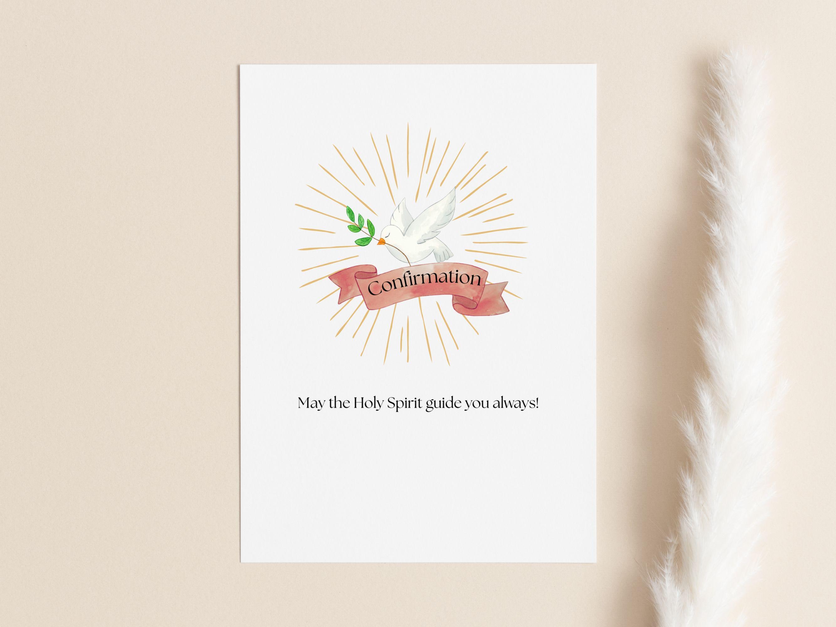 Catholic Confirmation Card Printable Sacrament Greeting Card Christian ...