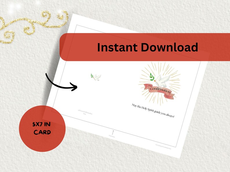 Catholic Confirmation Card Printable Sacrament Greeting Card Christian ...