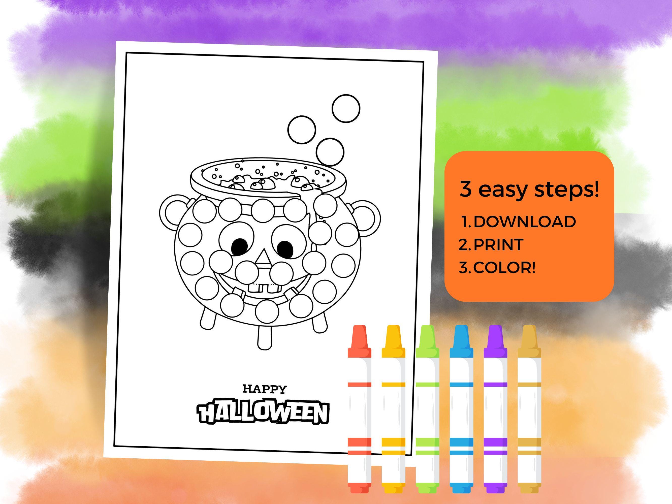 Halloween Dot Marker Cute Printable Coloring Pages - Etsy