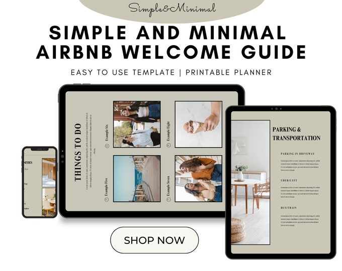 Editable Airbnb Welcome Guide Signage, Printable Short Term Rental ...