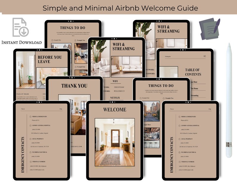 Editable Airbnb Welcome Guide Signage Printable Short Term - Etsy