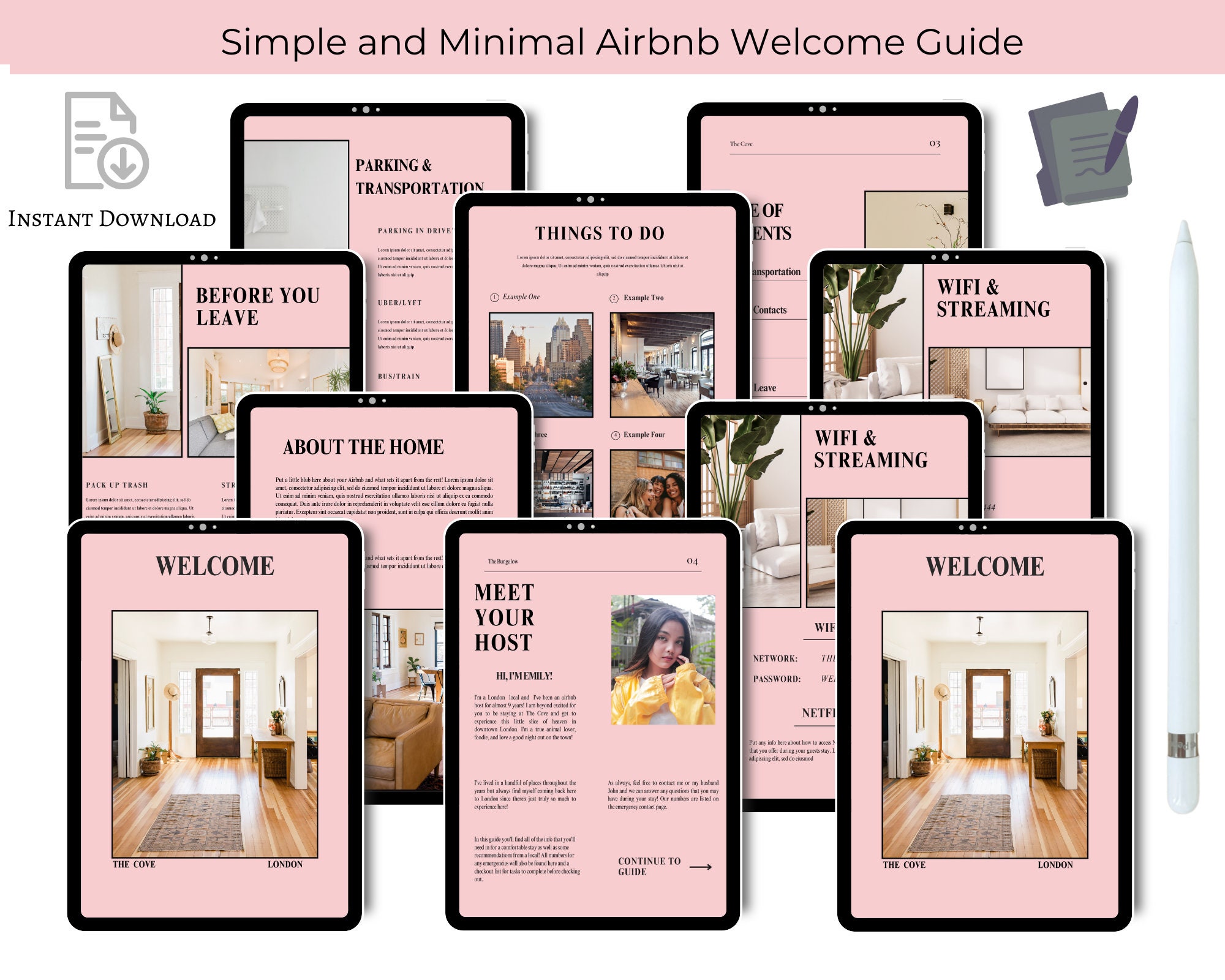 Editable Airbnb Welcome Guide Signage Printable Short Term - Etsy