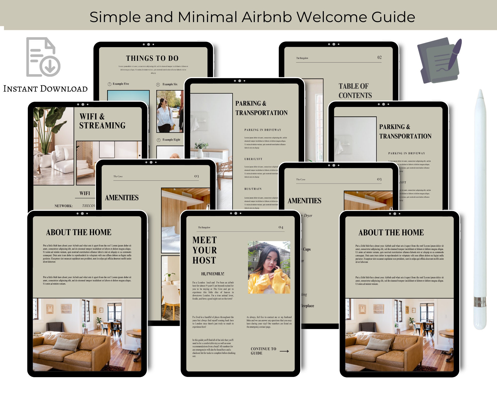 Editable Airbnb Welcome Guide Signage Printable Short Term - Etsy