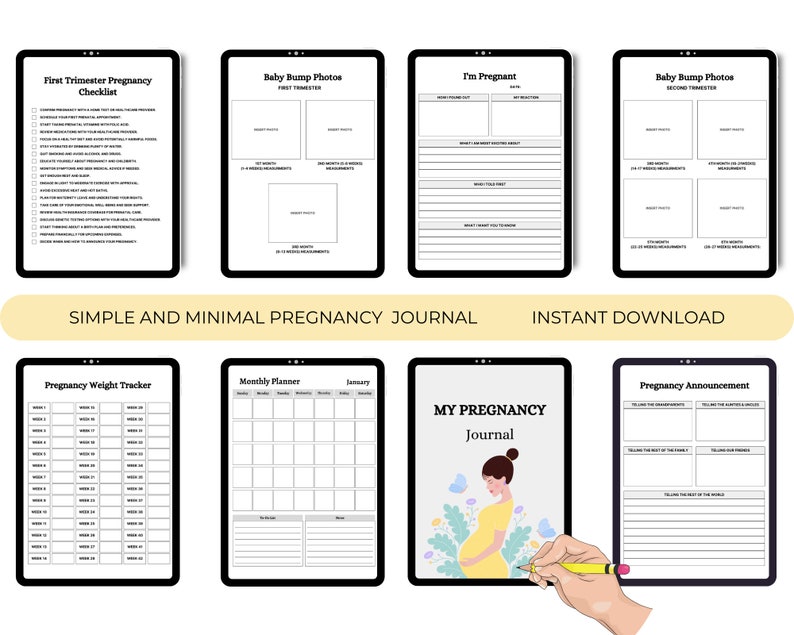 Pregnancy Planner Printable Printable Pregnancy Journal - Etsy