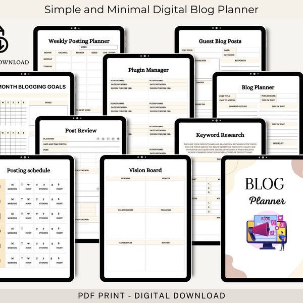 Blogging Planner - Etsy
