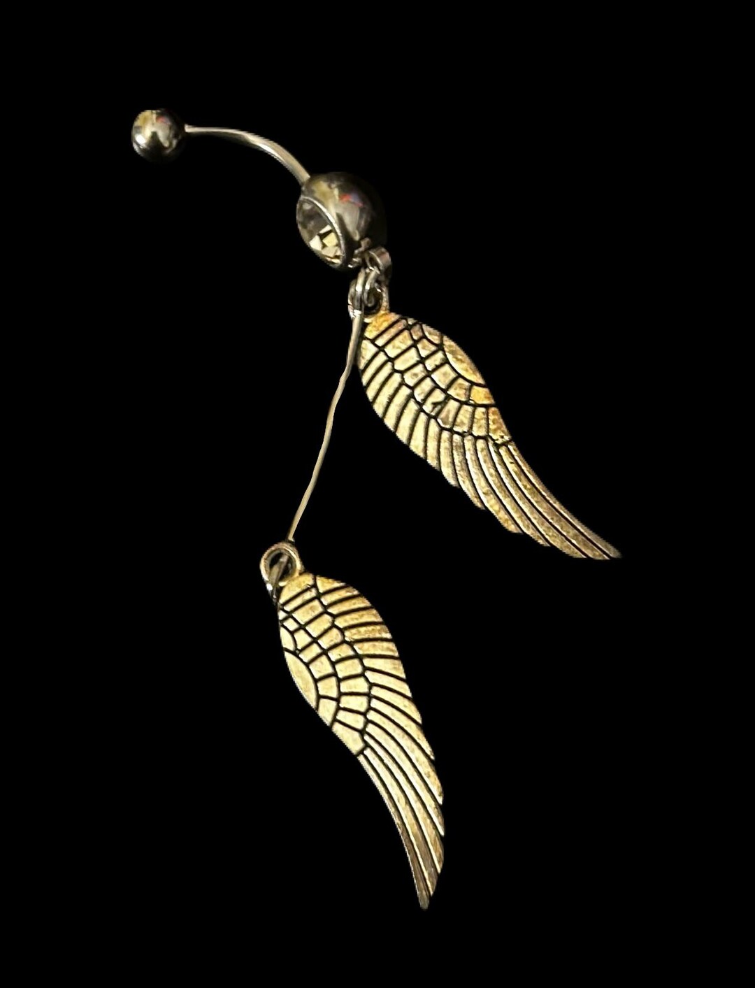 Angel Wing Dangle Bellybutton Ring - Etsy