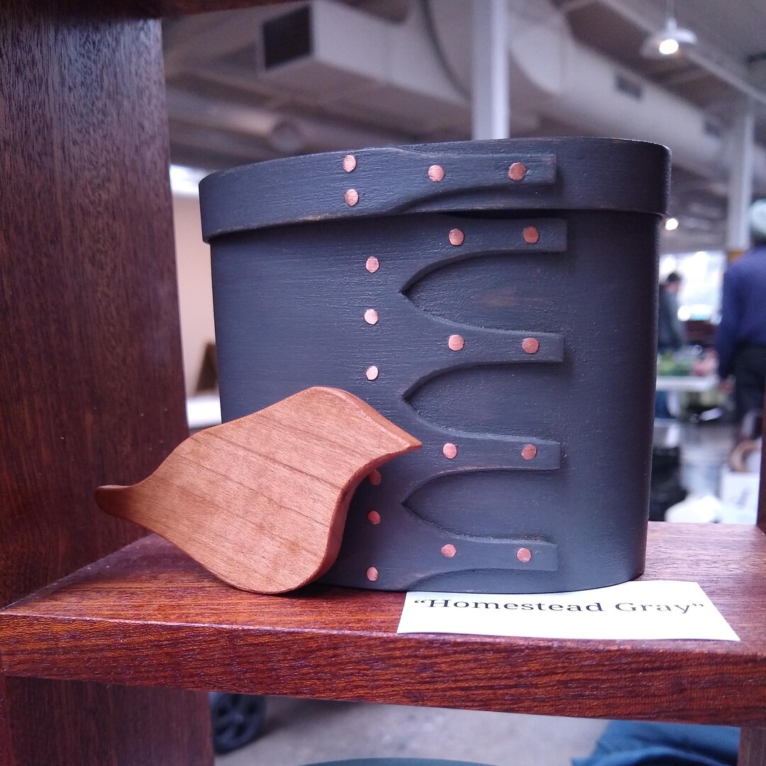 Small Handcrafted Painted Shaker Box, Extra Tall Steambent Maple ...