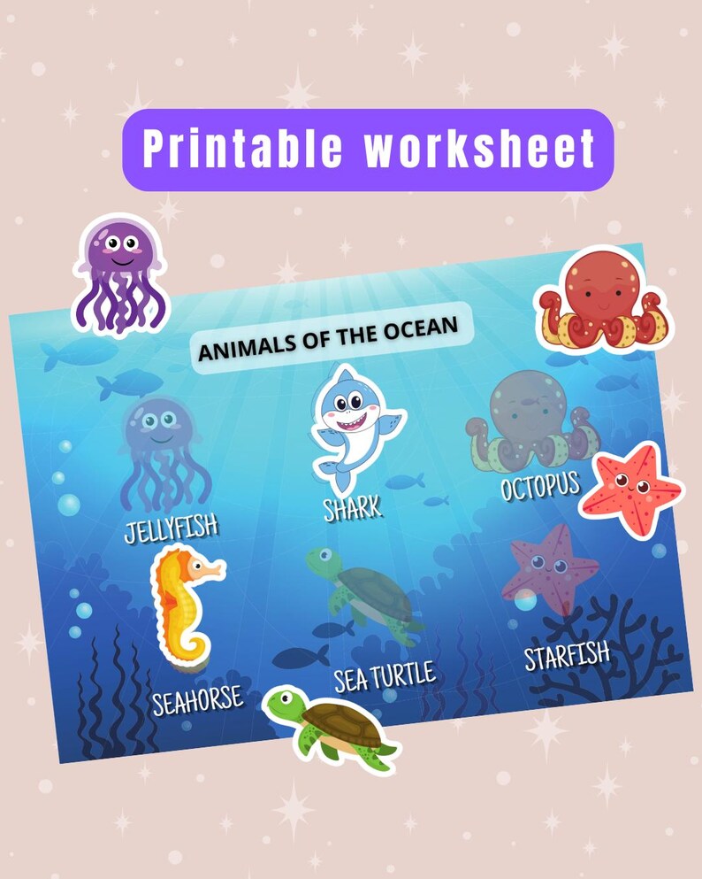 Ocean Animals for Kids | Printable Shadow Matching Game & Cutouts | Sea ...