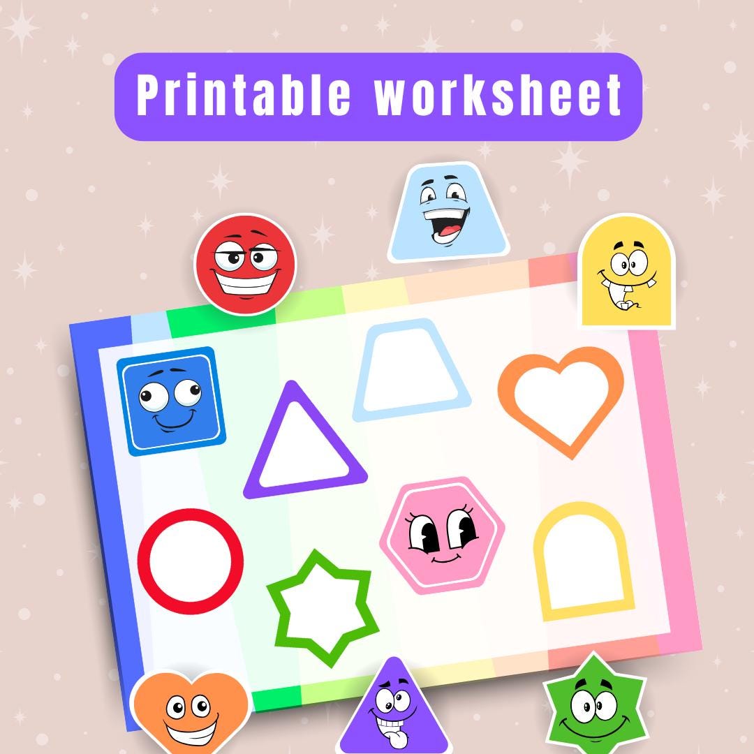 Preschool Activity Sheet - Printable Shapes and Color Learning ...
