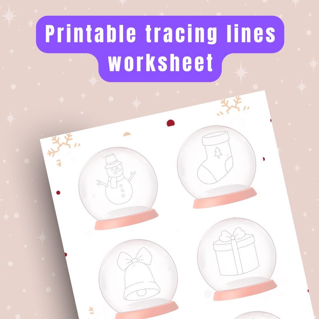 Christmas Tracing Worksheets – Shape Activities for Preschoolers - Etsy