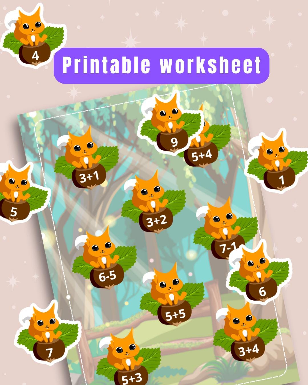 Math Squirrels – Addition and Subtraction up to 10 | Printable PDF ...