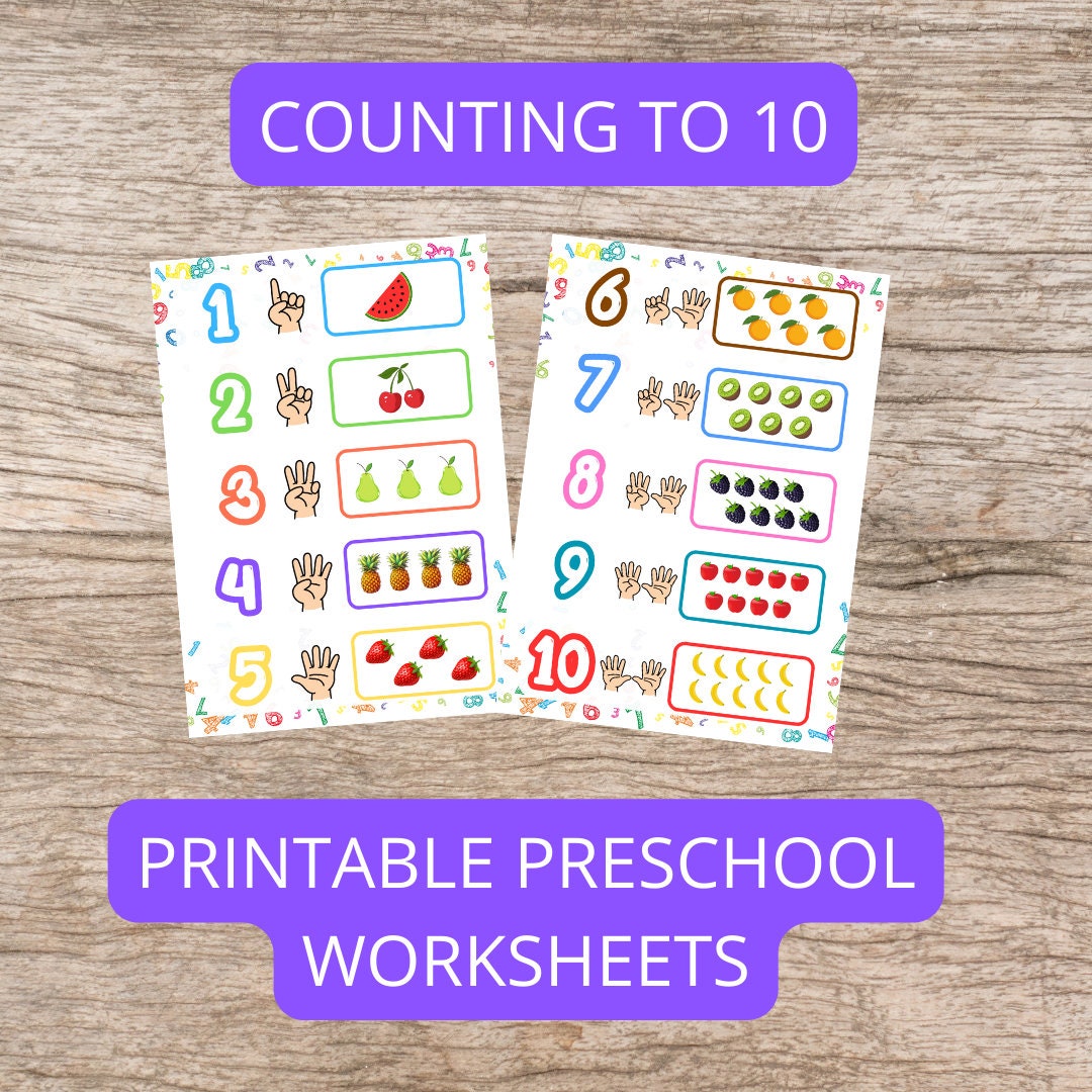 Counting to 10, Learning Numbers, Number Worksheets for Children ...