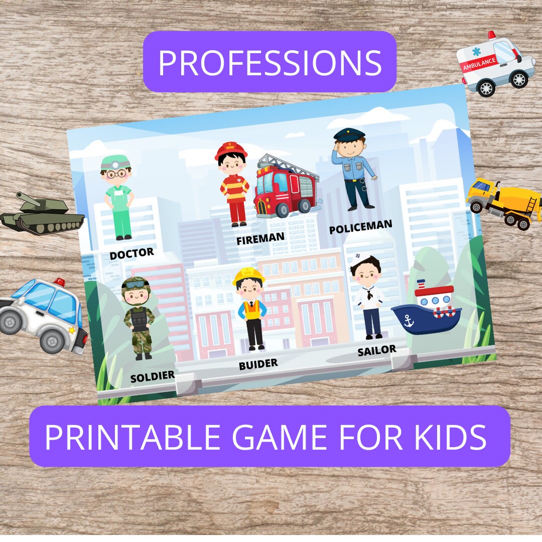 Printable Worksheet for Children With Professions, Professions and ...