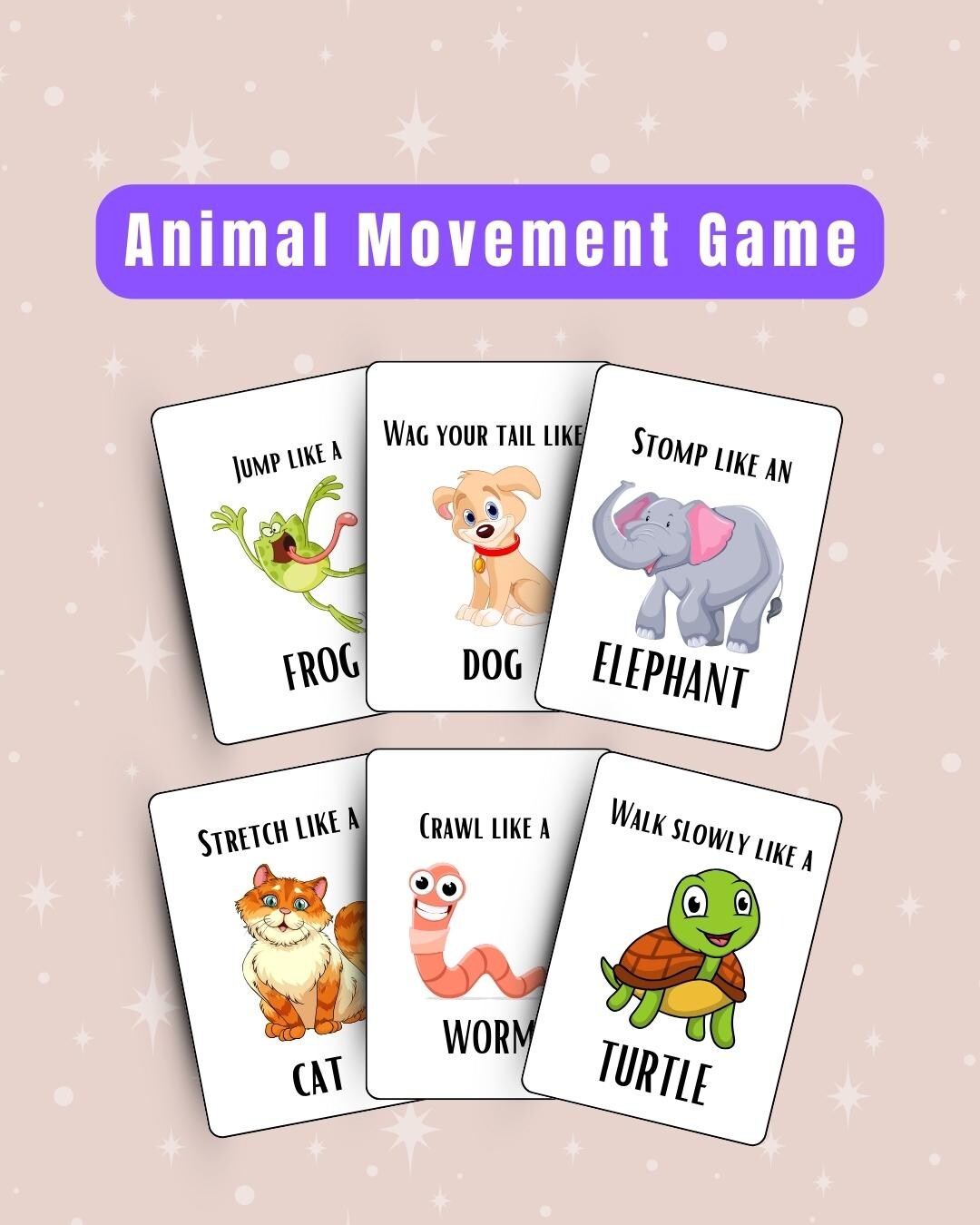 Animal Movement Game – Printable Cards PDF | Fun Kids Activity for Home ...