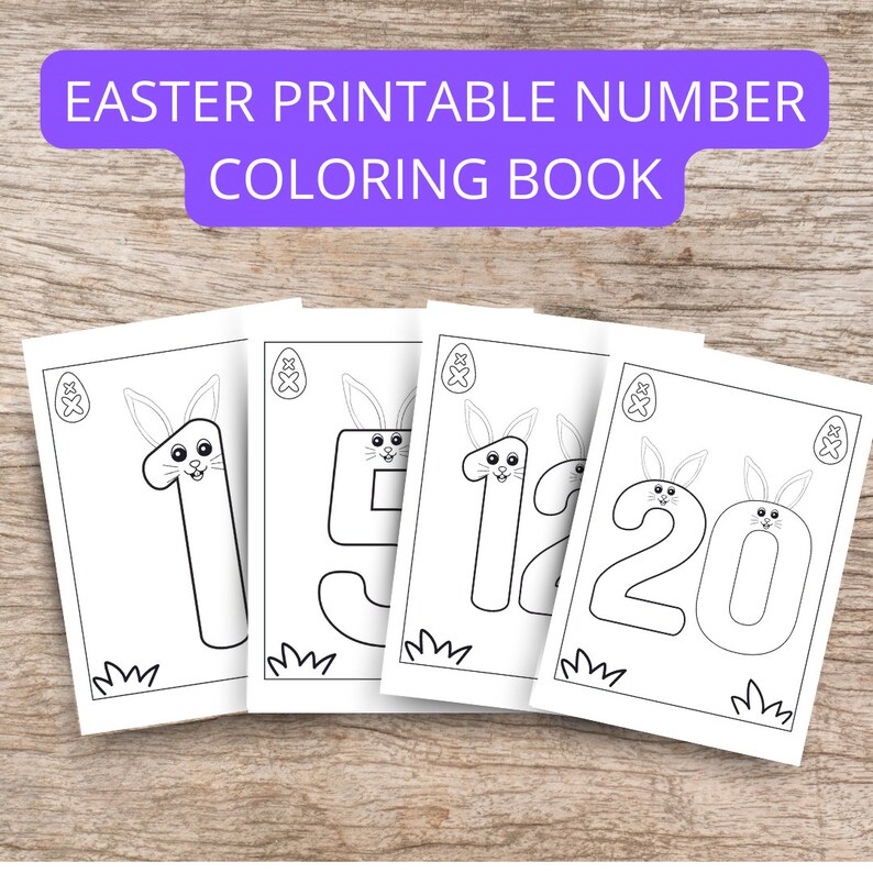 Easter Coloring Book With Numbers for Children, Worksheets for Learning ...