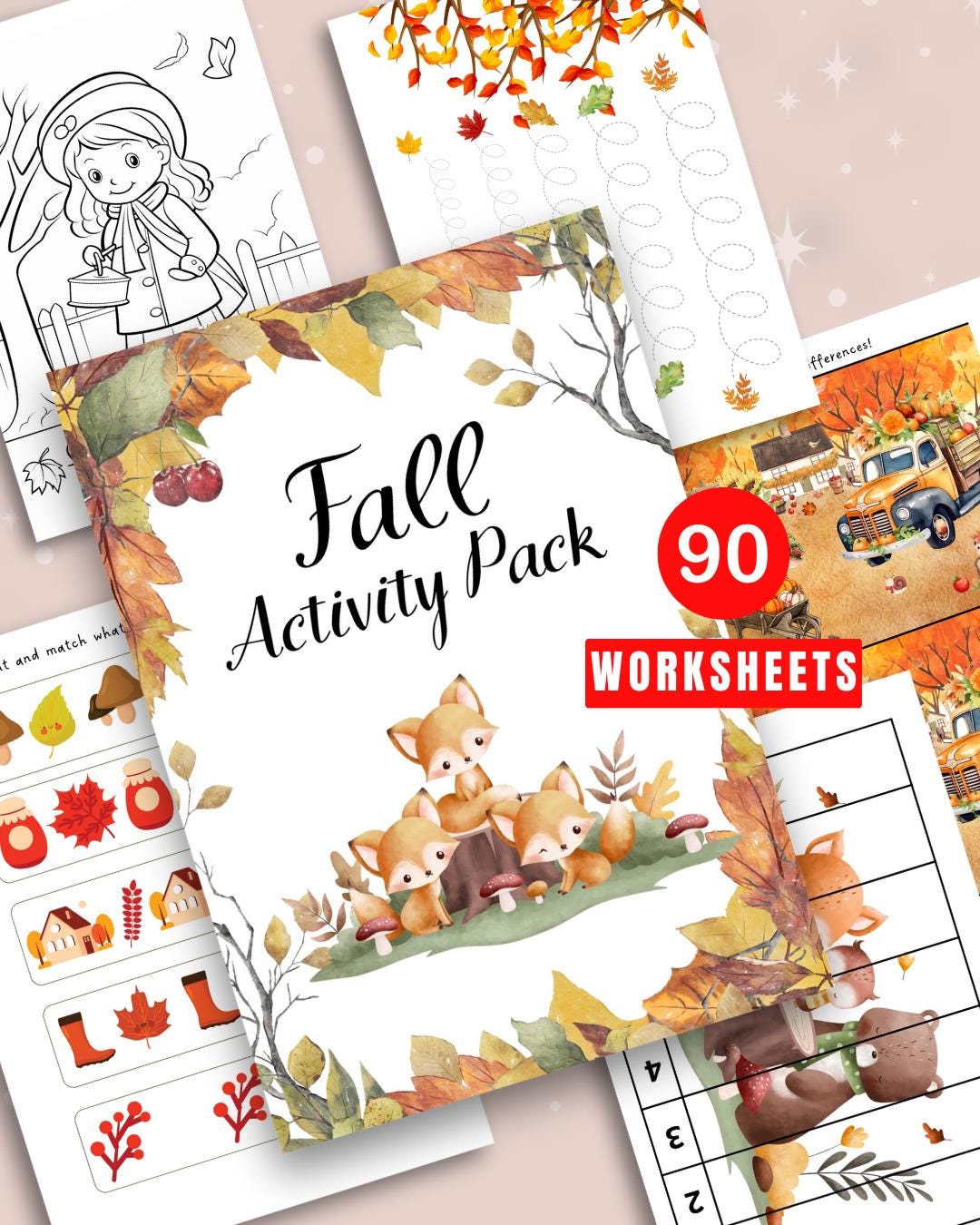 Fall Activity Bundle – 90 Worksheets PDF A4 – Preschool & Early ...