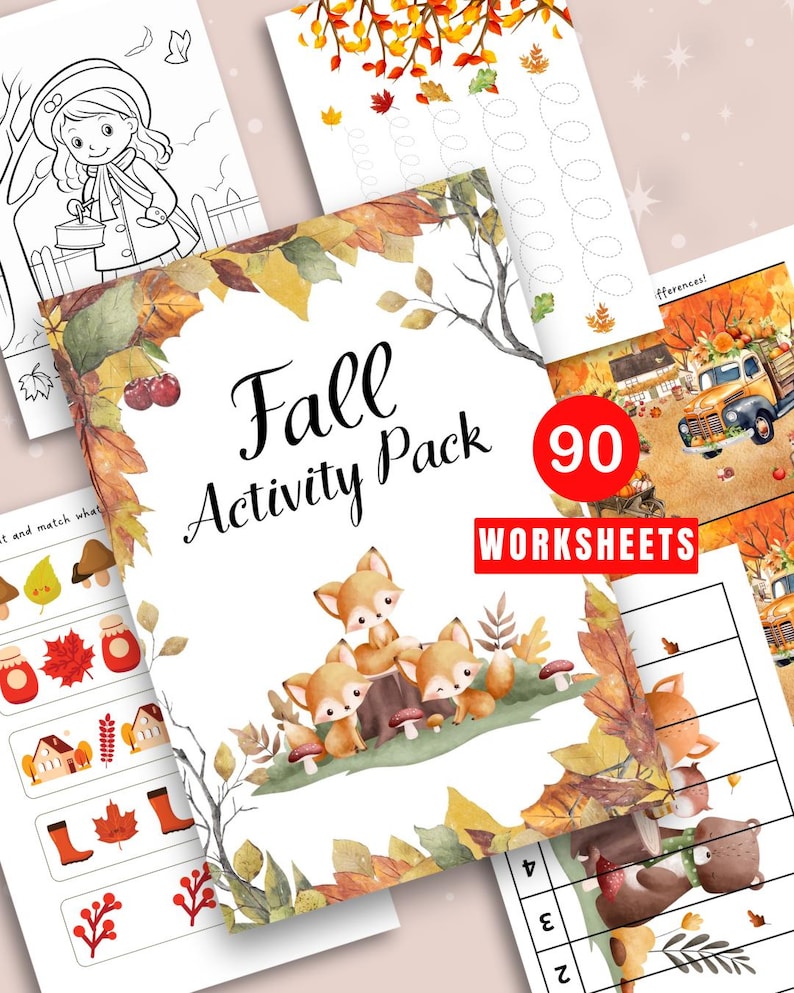 Fall Activity Bundle – 90 Worksheets PDF A4 – Preschool & Early ...
