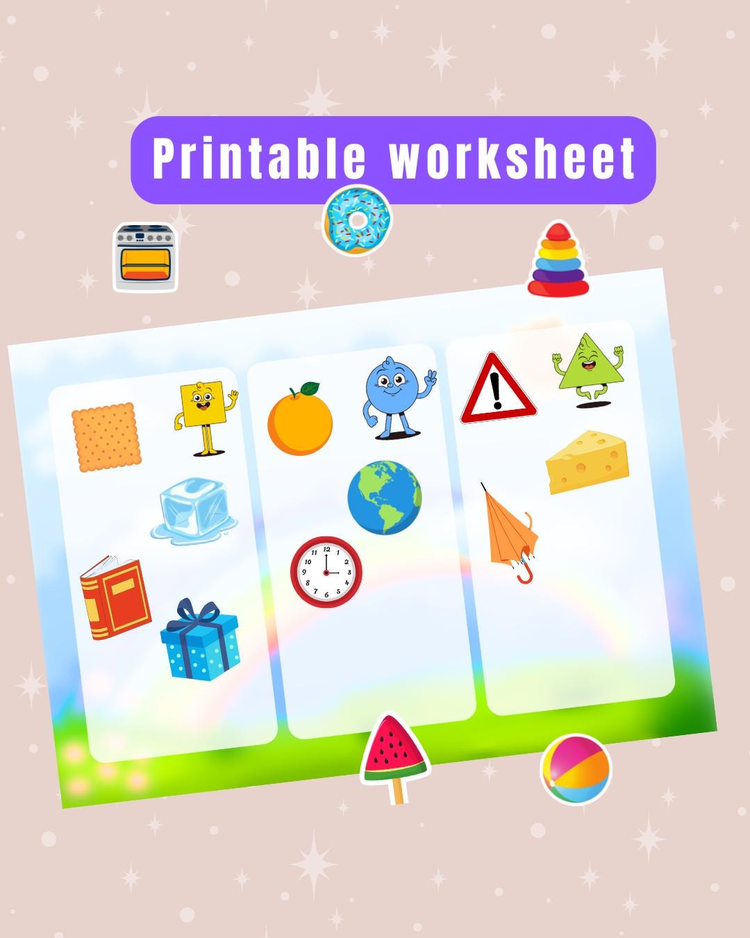 Shape Sorting Worksheet – Printable Preschool Activity, Square Circle ...