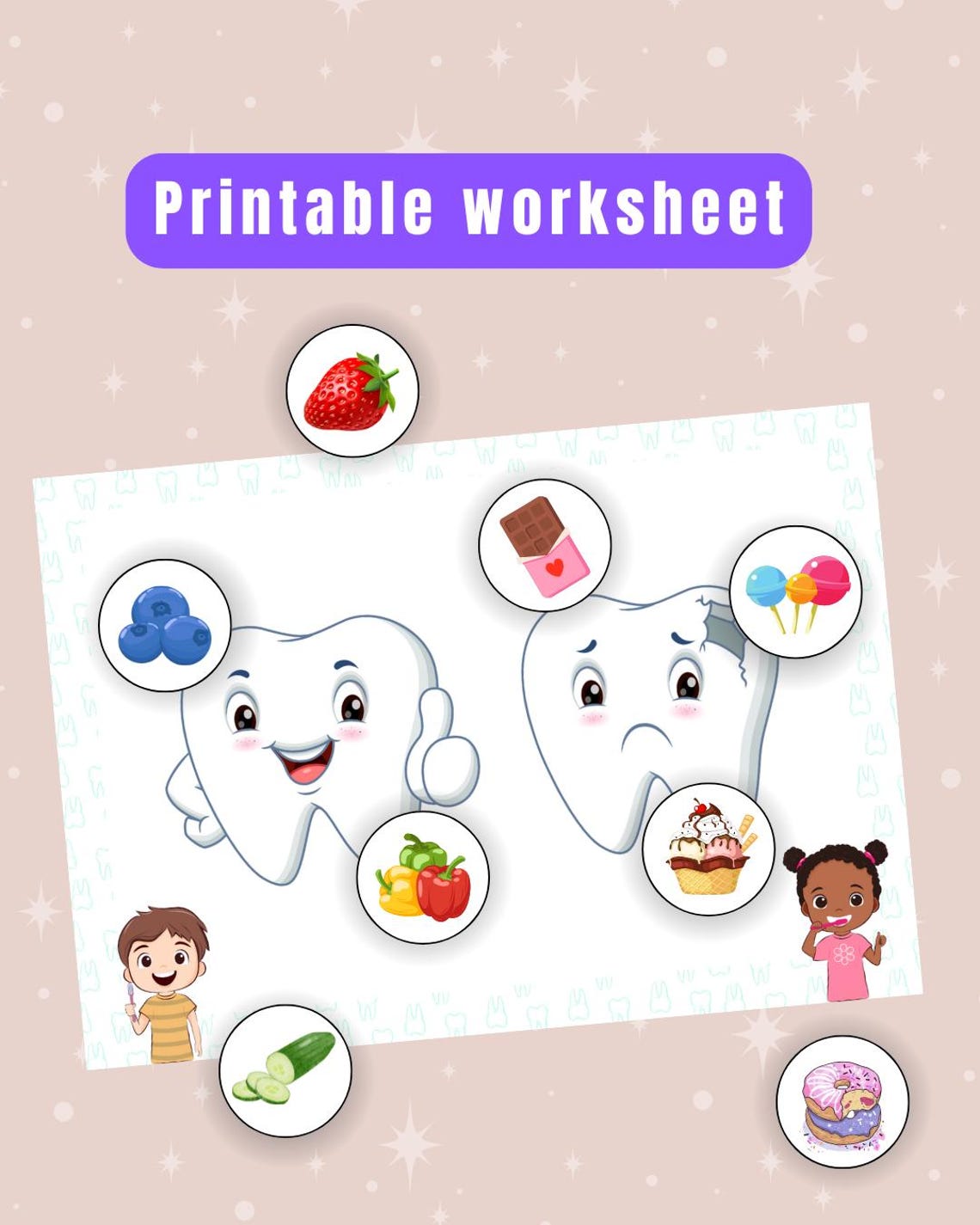 Healthy and Unhealthy Teeth – Educational Worksheets for Preschoolers ...