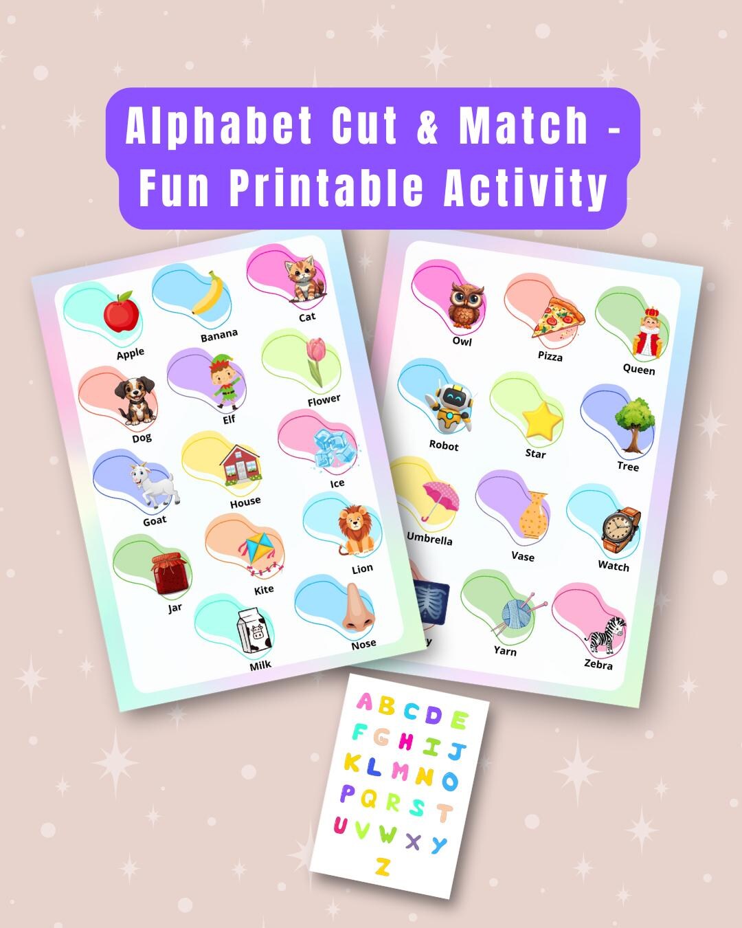 Alphabet Cut and Match – Educational Printable Activity for Kids ...