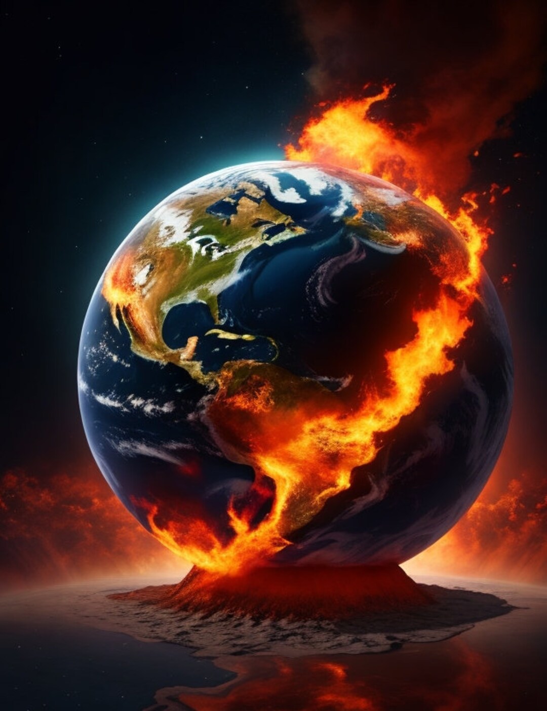 Digitales Bild "burning Earth" Für Eine Kraftvolle Botschaft - Etsy
