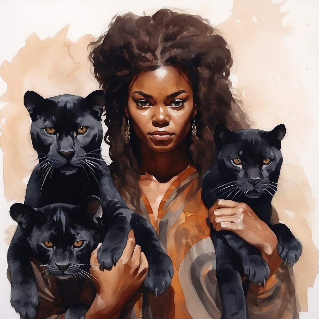 Panther Queen, African American Art, Digital Art, Wall Art, Black Art ...