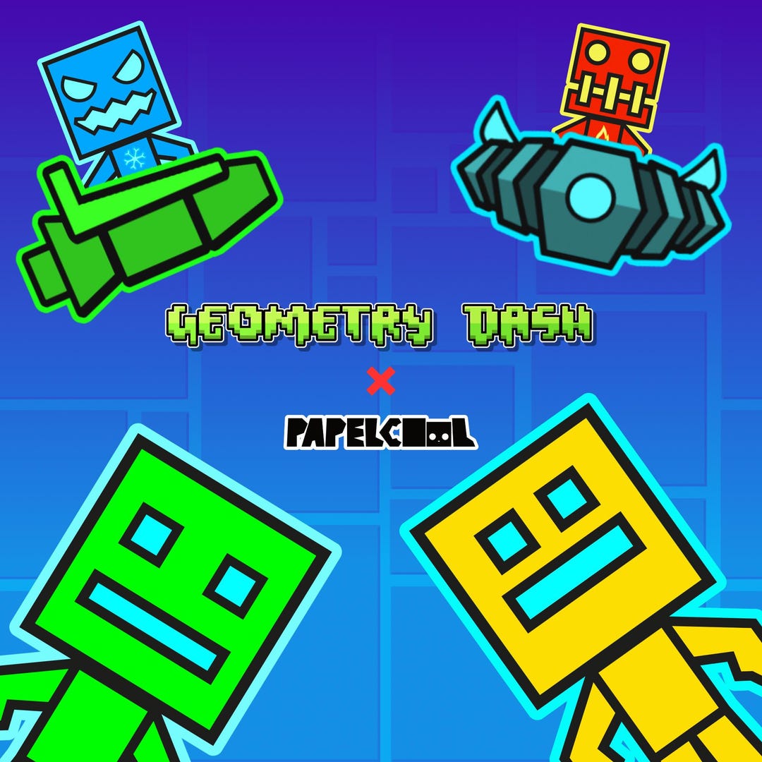 Geometry Dash - Papelcool, Plantilla DIY, Papercraft En 3D - Etsy UK