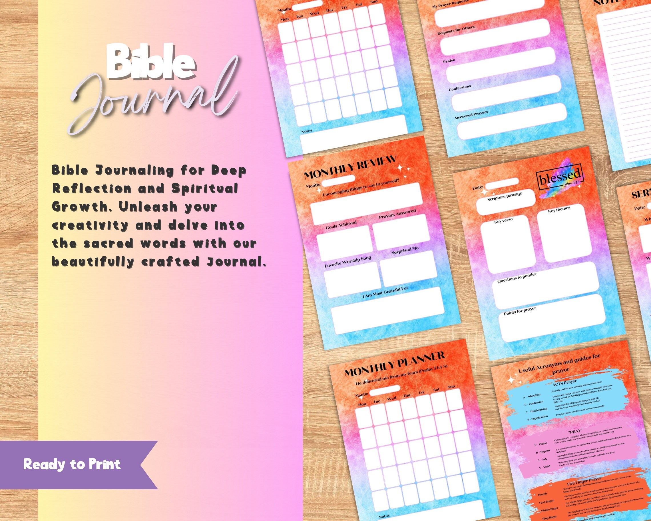 Printable Bible Journal PDF Printable Christian Planner Bible Guide ...