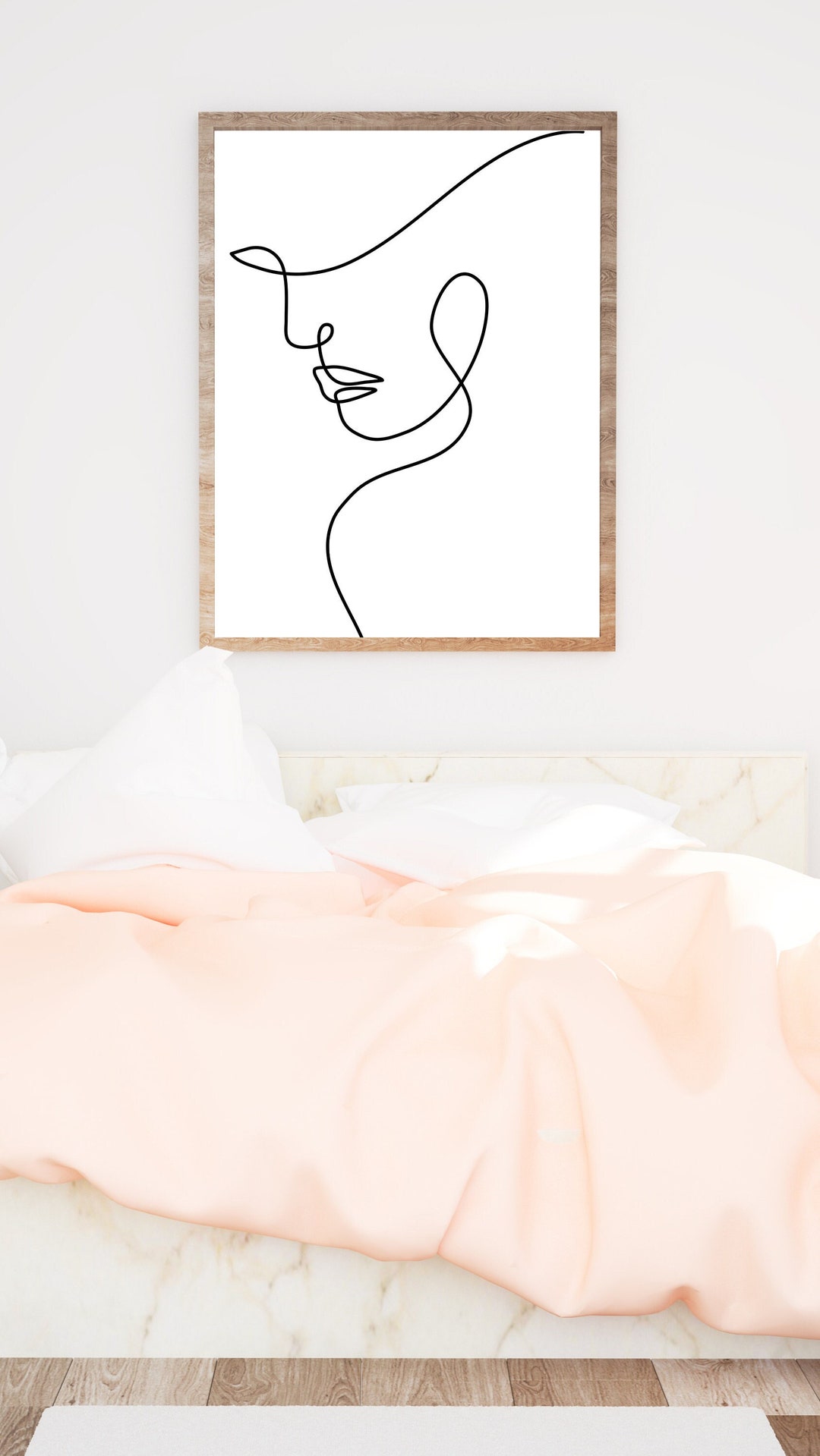 Classy Line Art- Woman With a Hat- Digital Art Download- Aesthetic Line ...