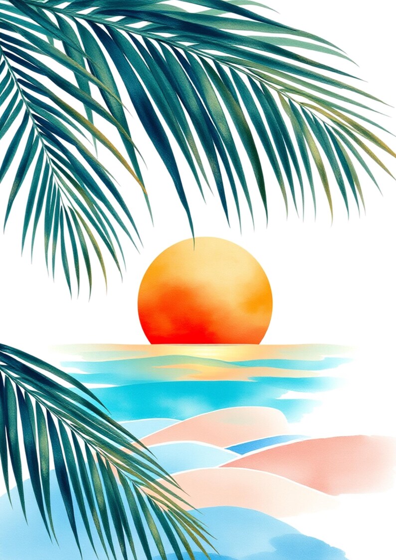 12 Tropical Sunset Downloadable Images. HQ JPG Format at 300+ DPI ...