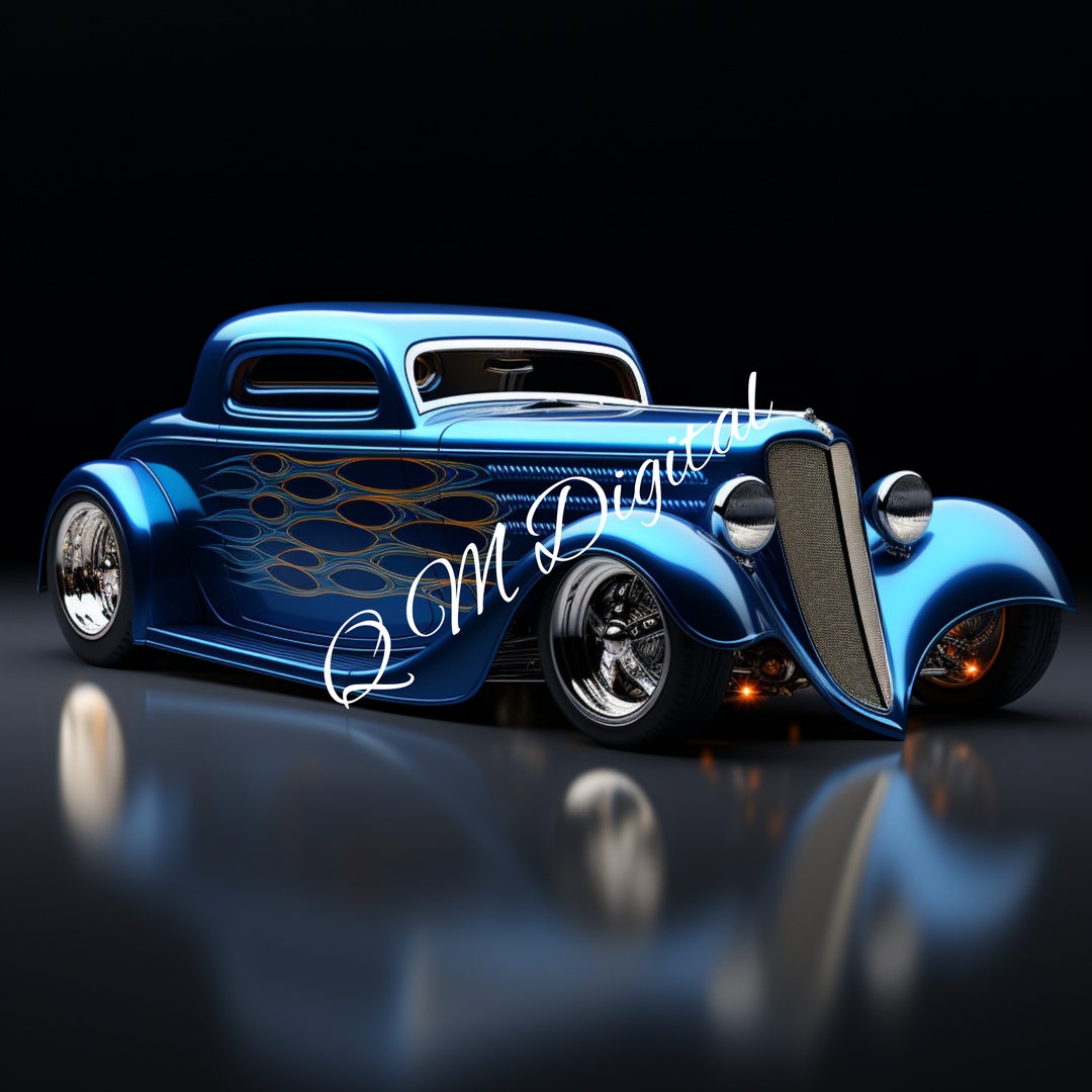 5 Blue Customized Hot Rod. Digital Download Images. PNG 300dpi. - Etsy