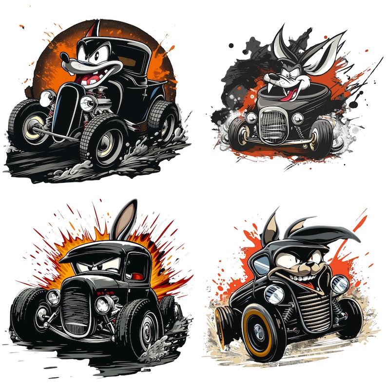 20 Looney Cartoon Hot Rods. Downloadable Images. Each One in ...