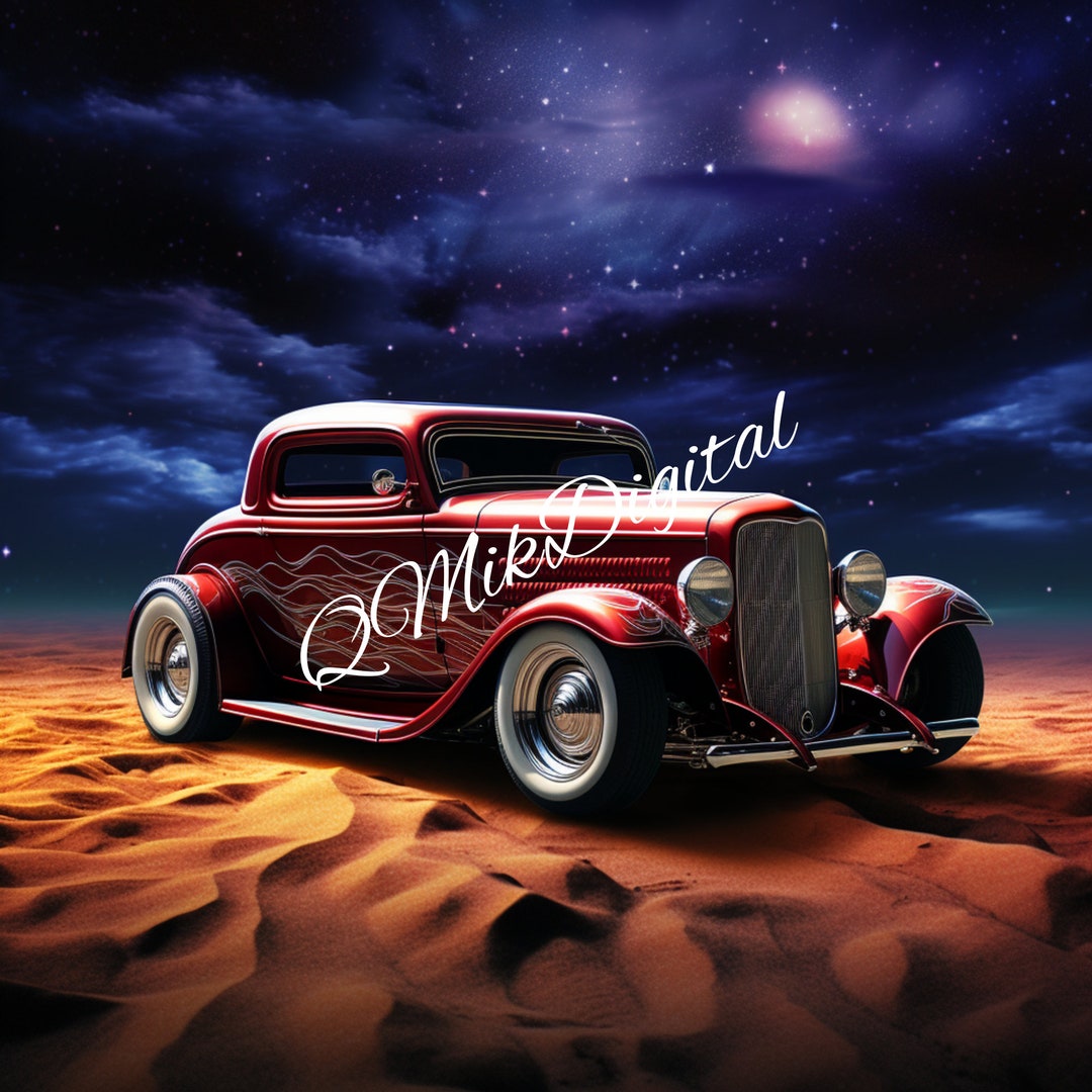 Hot Rod by Moonlight Digital Download. Colour Background PNG & JPG ...