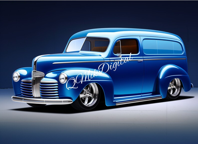 1947 Panel Van Lead Sled Hot Rod. Downloadable Image. - Etsy Canada