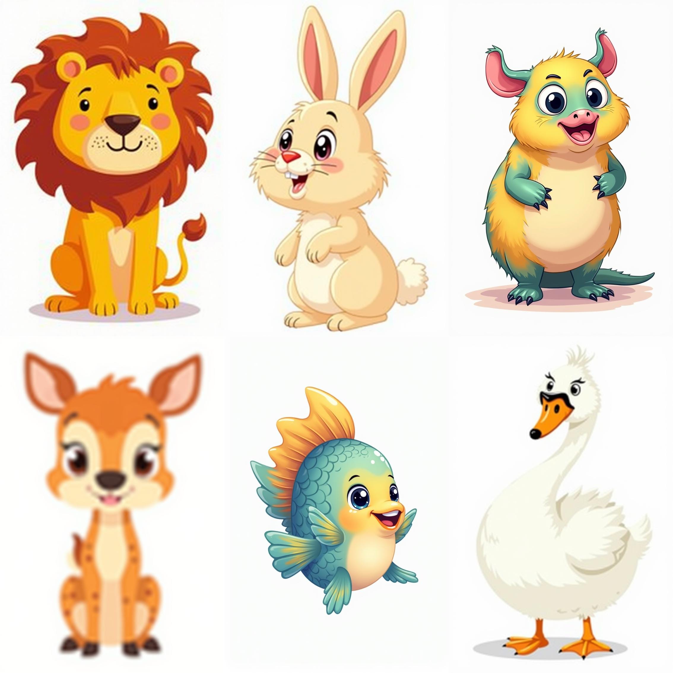400 Quirky Cartoon Animal Clipart Images: PNG With White Background ...