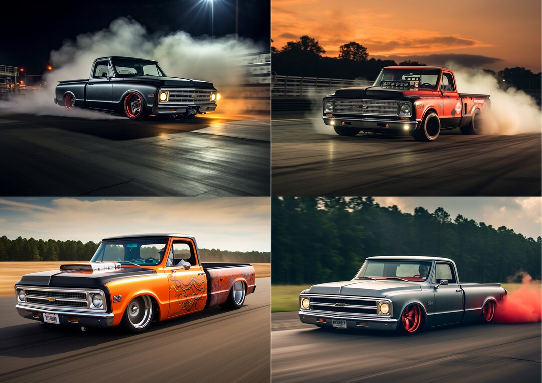 Custom C10 Hot Rod Drag Racer Images (downloadable PNG) - Etsy